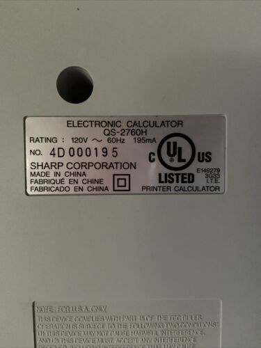 Sharp Compet QS-2760H Printing Calculator - Trinity Med Stores