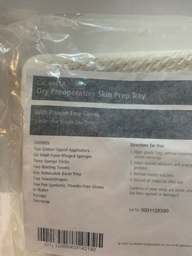CareFusion Sterile Dry PreOp Skin Prep Tray Surgical Veterinary Medical ...